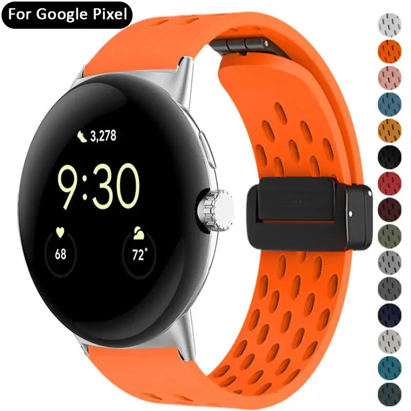Magnetic Silicone Sport Band for Google Pixel Watch 2 - 18 colors ...