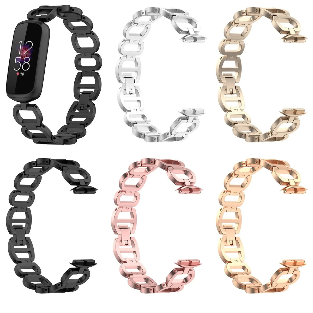 Stainless Steel Metal Fitbit Luxe Band - 5 color options - Axios Bands
