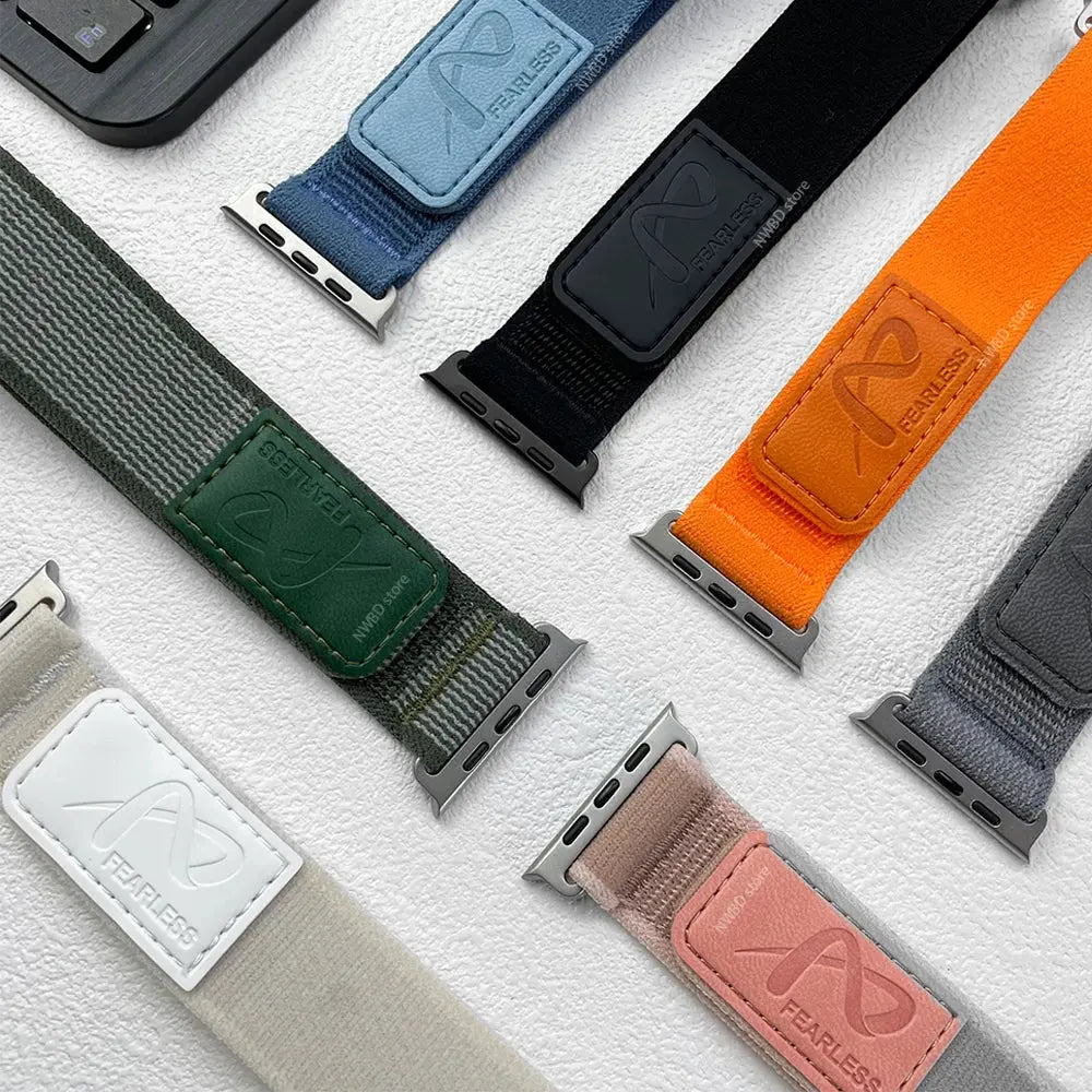 Velcro Nylon Fabric Apple Watch Bands - 4 color options 38mm - 49mm ...